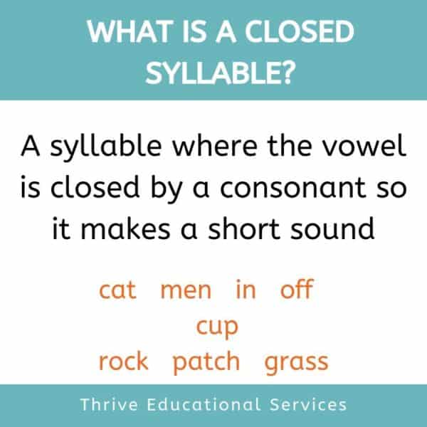 All About The Closed Syllable + FREE Word List!