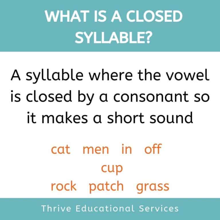 All About The Closed Syllable + FREE Word List!