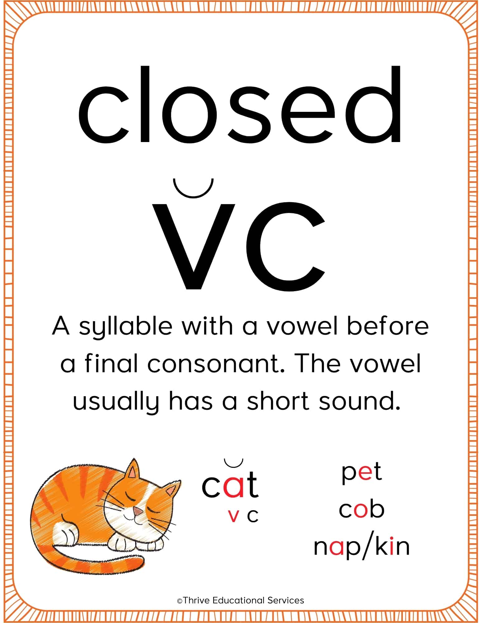 All About The Closed Syllable + FREE Word List!