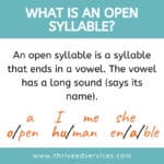 All About the Open Syllable + FREE Anchor Charts