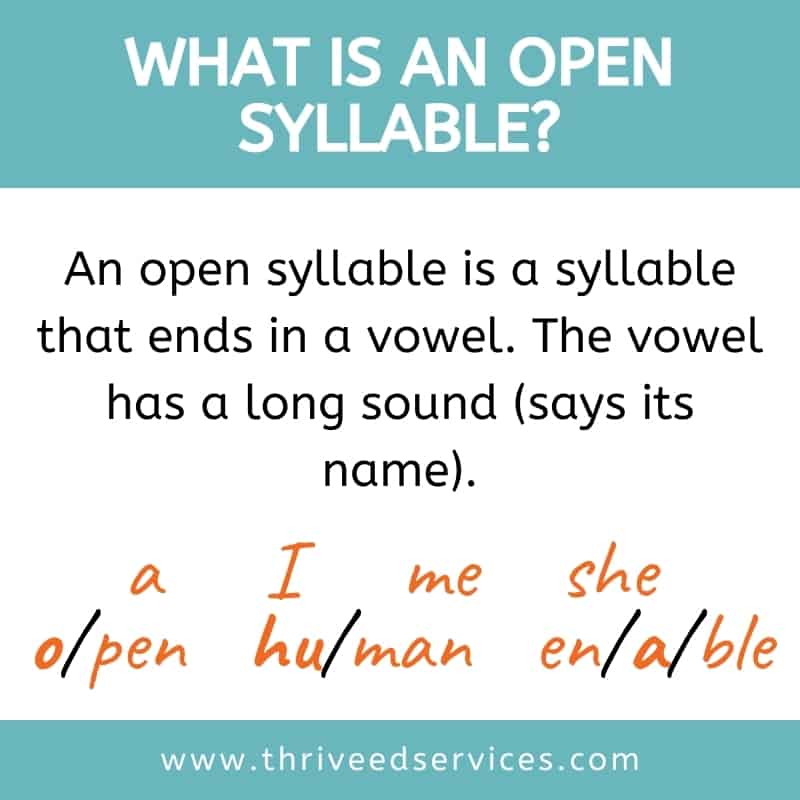 All About The Open Syllable FREE Anchor Charts