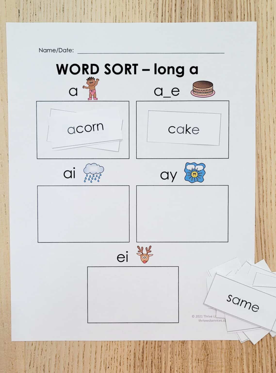 How To Teach The Long A Sound + Free Word List!