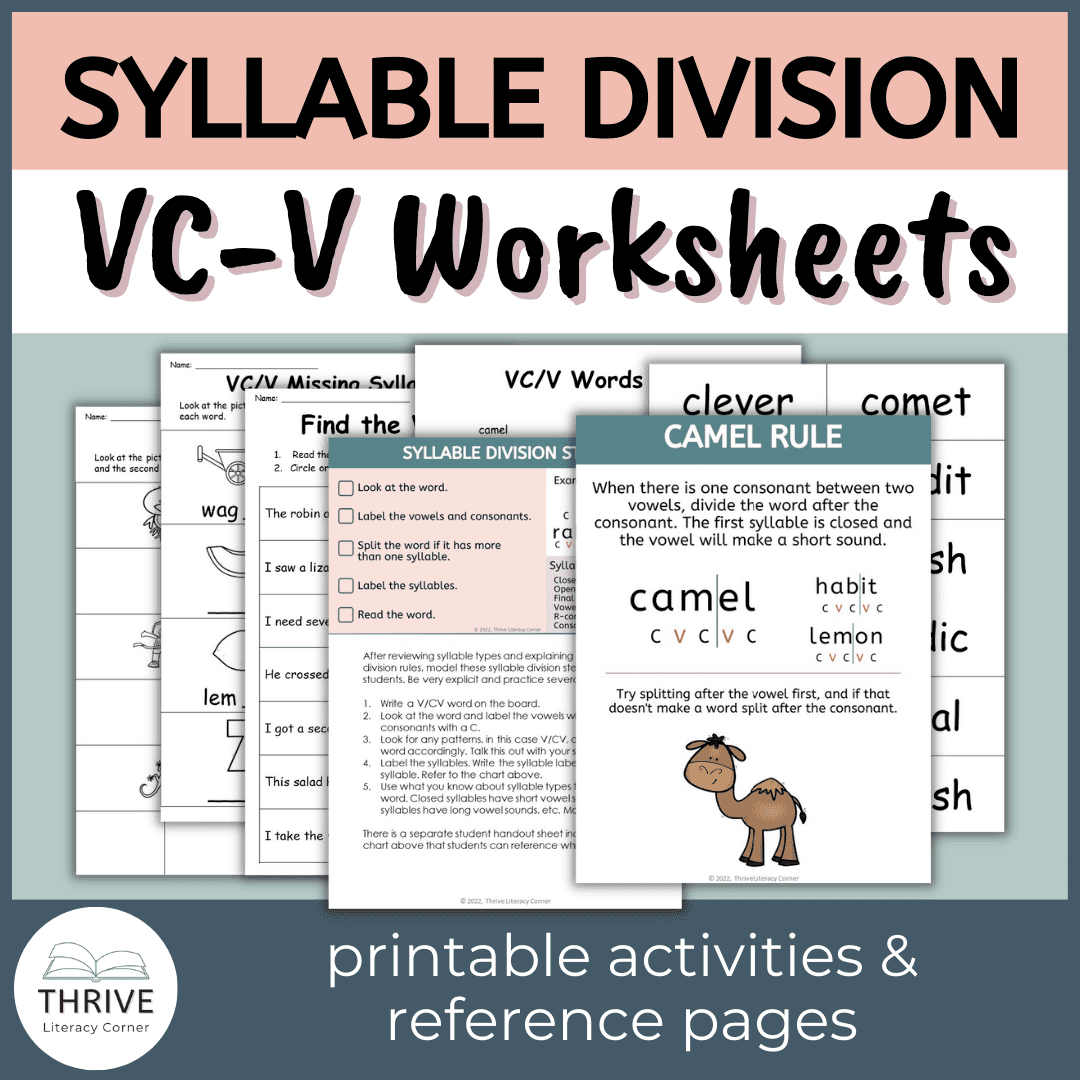 Syllable Division Rules: Dividing Words Into Syllables - FREE Charts